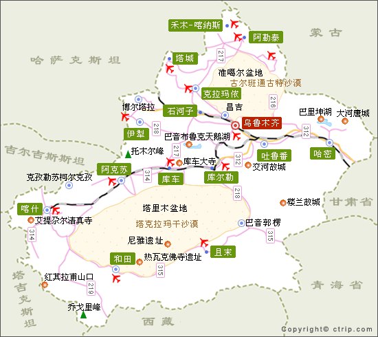 新疆旅游电子地图,最新新疆旅游景点地图下载【携程攻略】